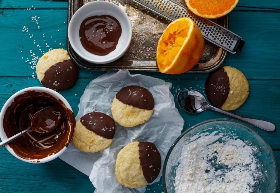 Chocolate Dipped Orange Cookie Crinkles | Salt and Sugar
